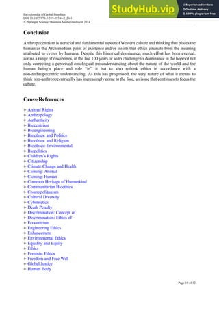 Anthropocentrism | PDF