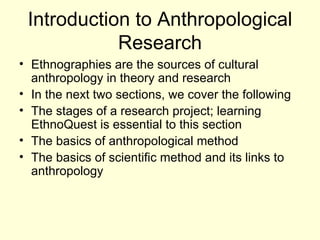 Anthropological Research | PPT