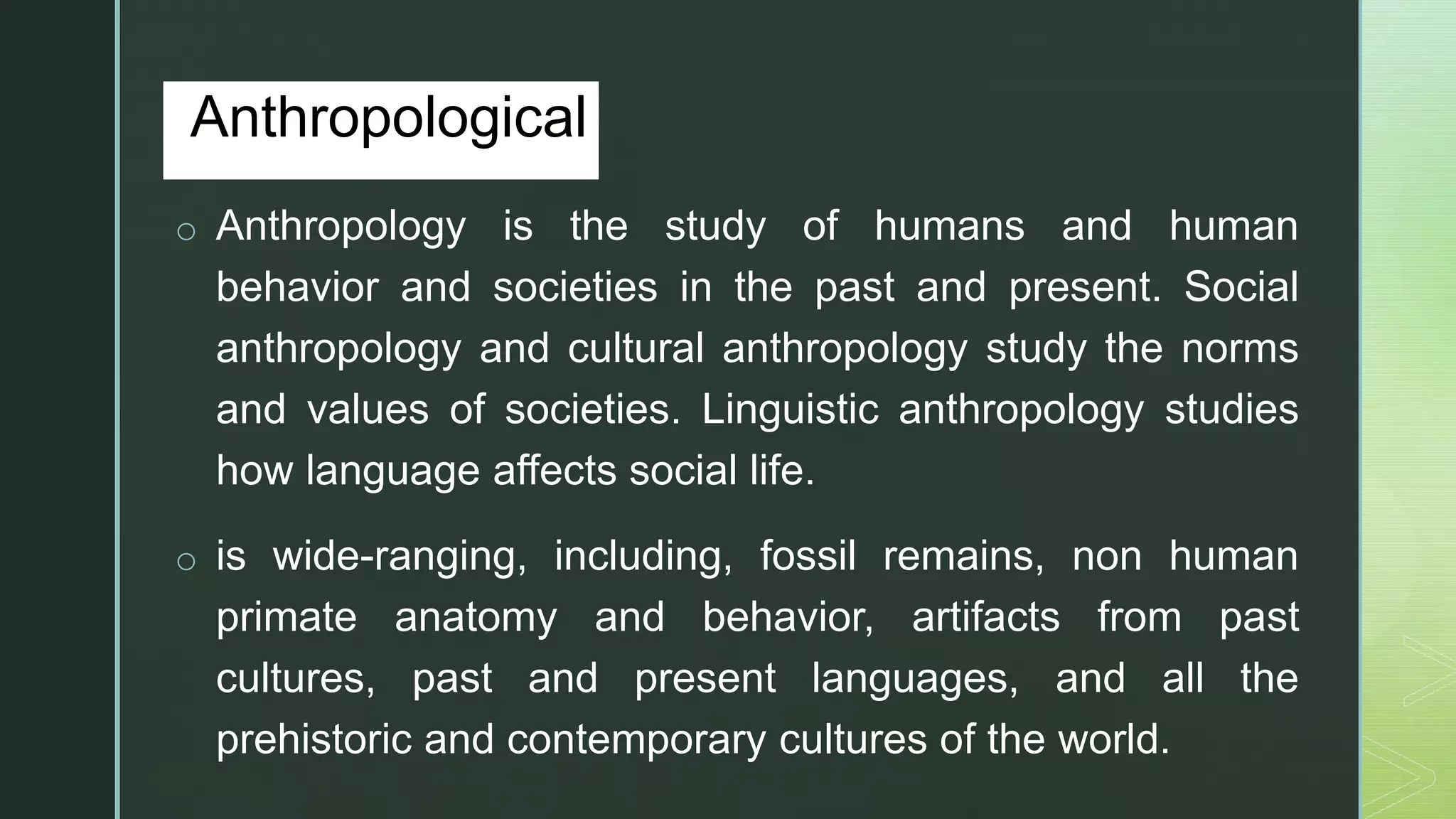 Anthropological and sociological perspective on culture and society ...