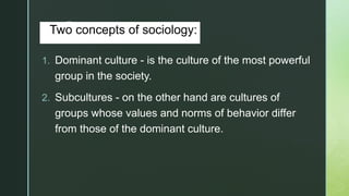 Anthropological and sociological perspective on culture and society ...