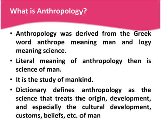 Anthropological Foundations | PPTX