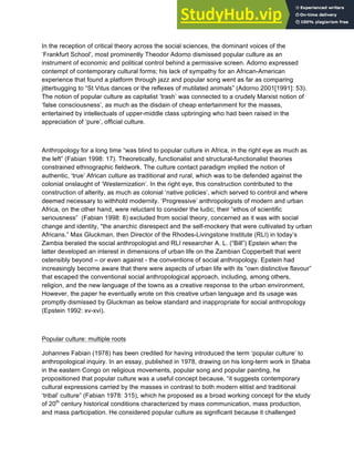 Anthropological Perspectives On Popular Culture | PDF