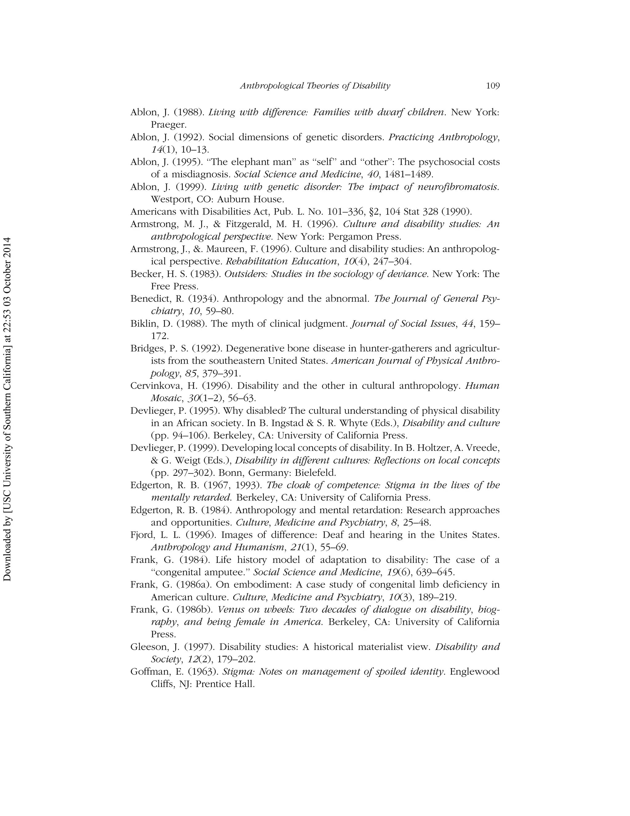 Anthropological theories of disability | PDF