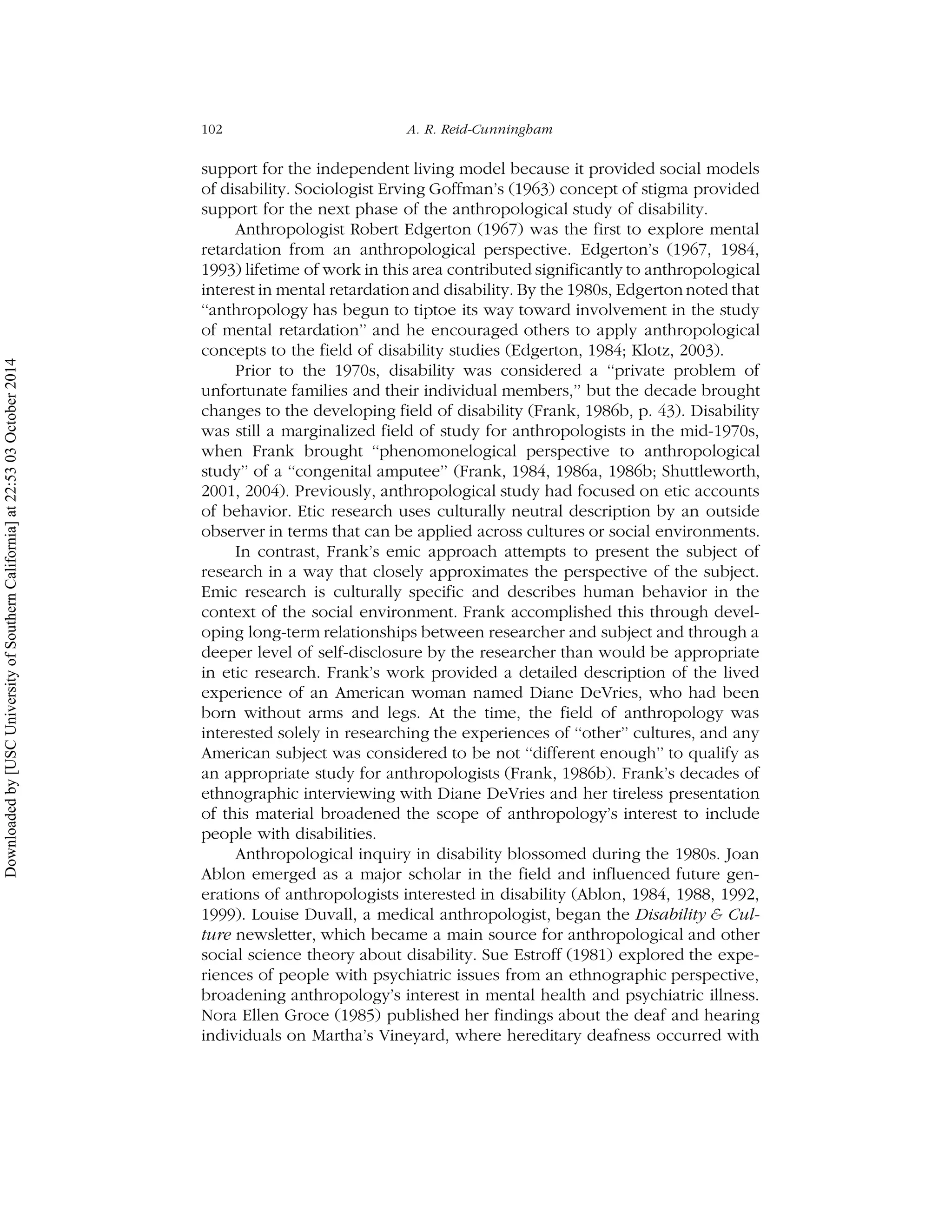 Anthropological theories of disability | PDF