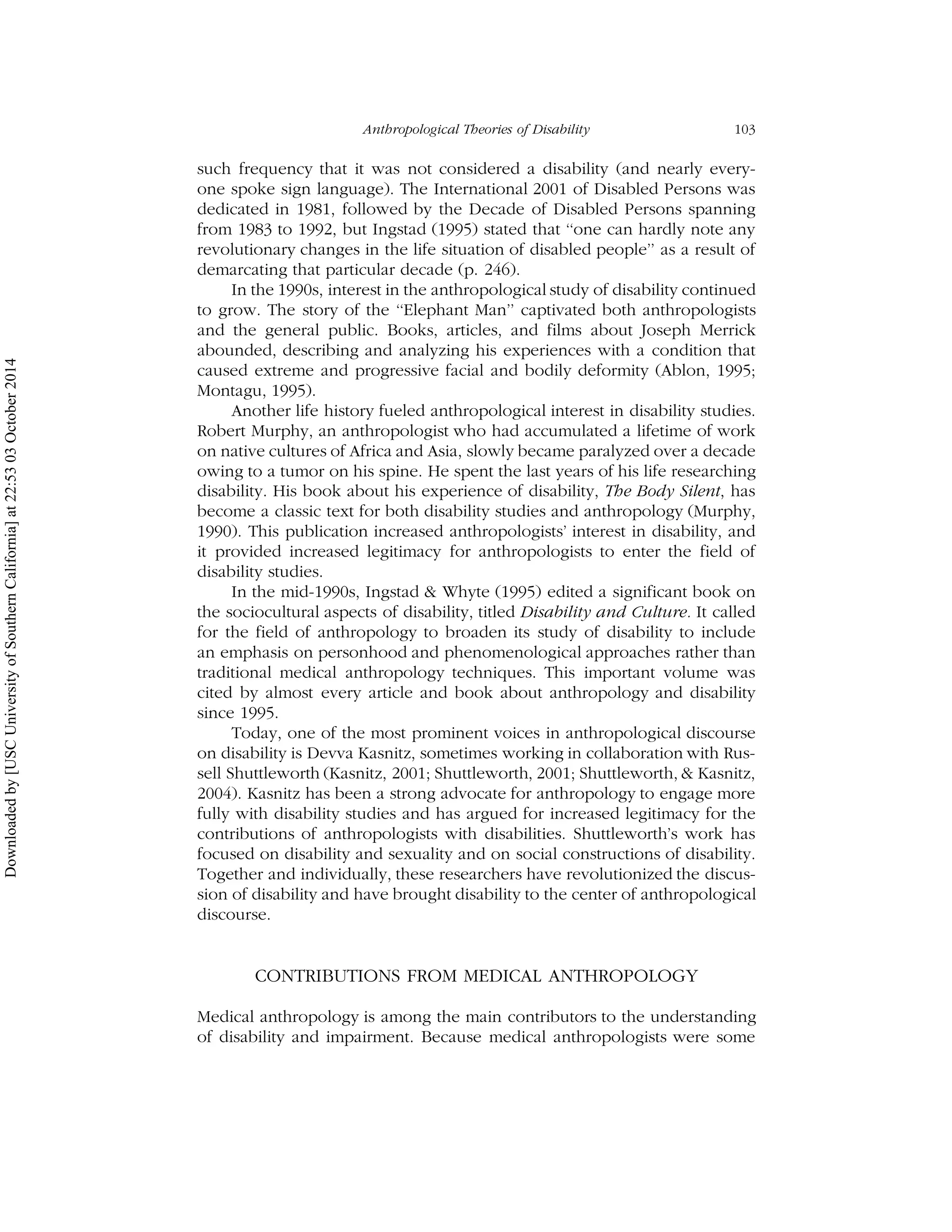 Anthropological theories of disability | PDF