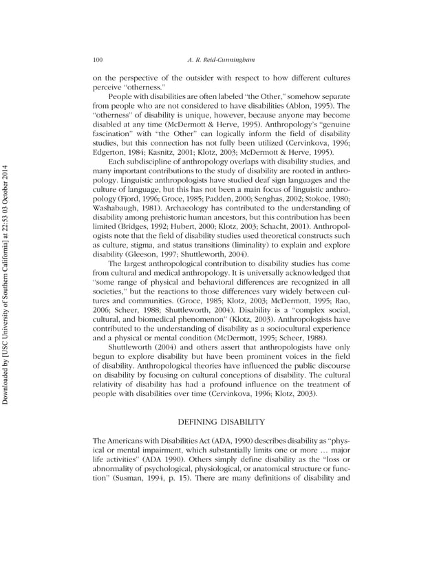 Anthropological theories of disability | PDF