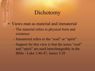 Biblical Anthropology: What is Man Like? | PPT