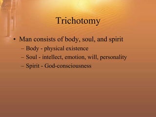 Biblical Anthropology: What is Man Like? | PPT