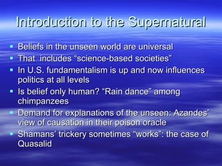 Anthropology of the Supernatural | PPT