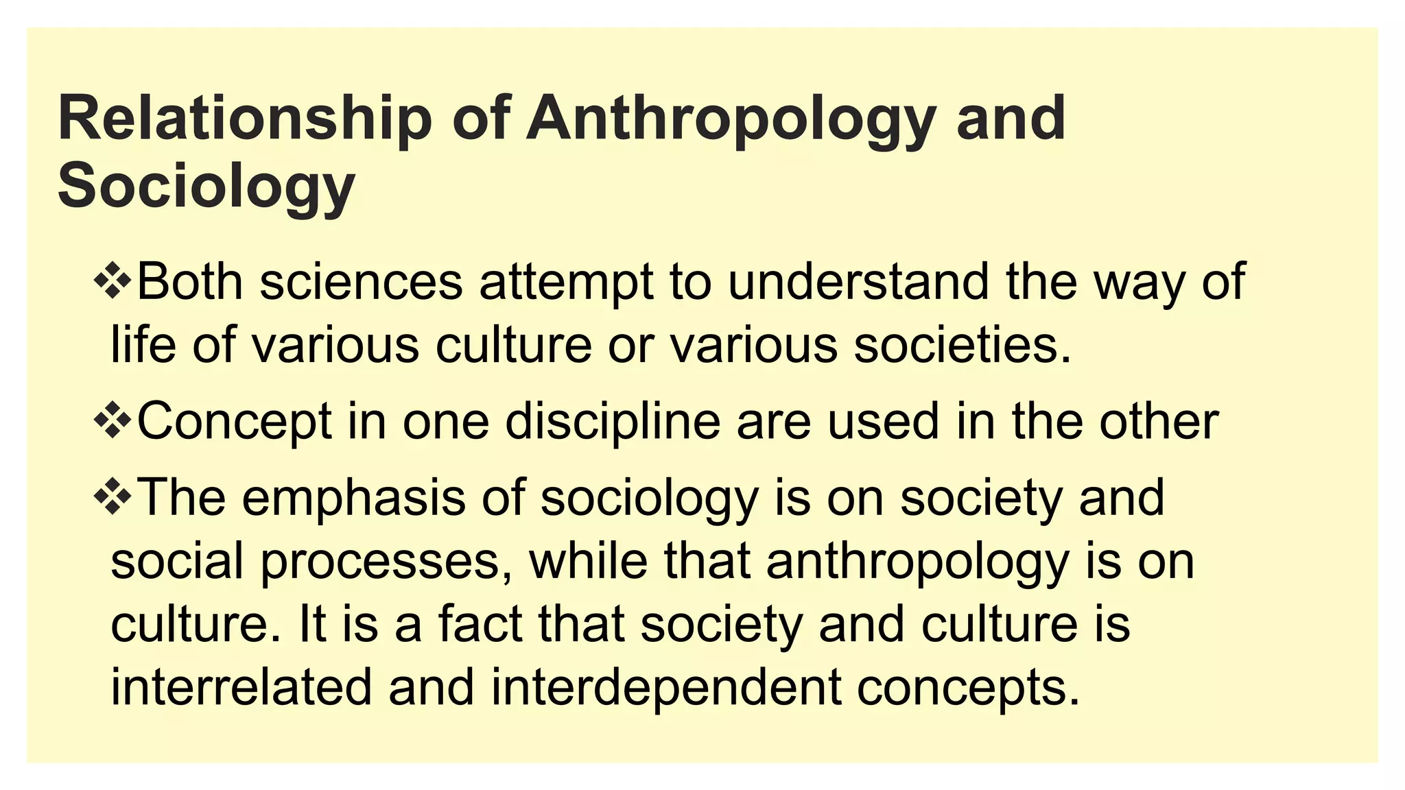 Anthropology, Sociology and Political Science | PPTX | Science