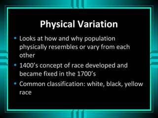 Evolution, Primatology, Human Ancestry, Physical variation | PPT