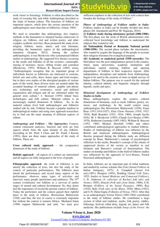 Anthropology And Folklore Studies In India An Overview | PDF