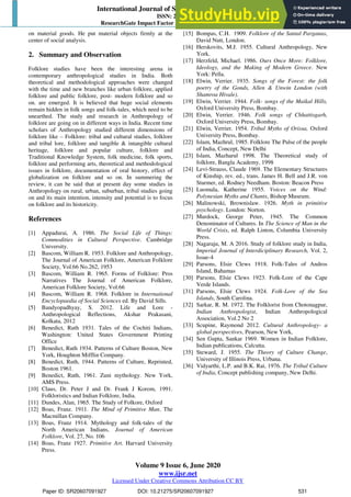 Anthropology And Folklore Studies In India An Overview | PDF | Science