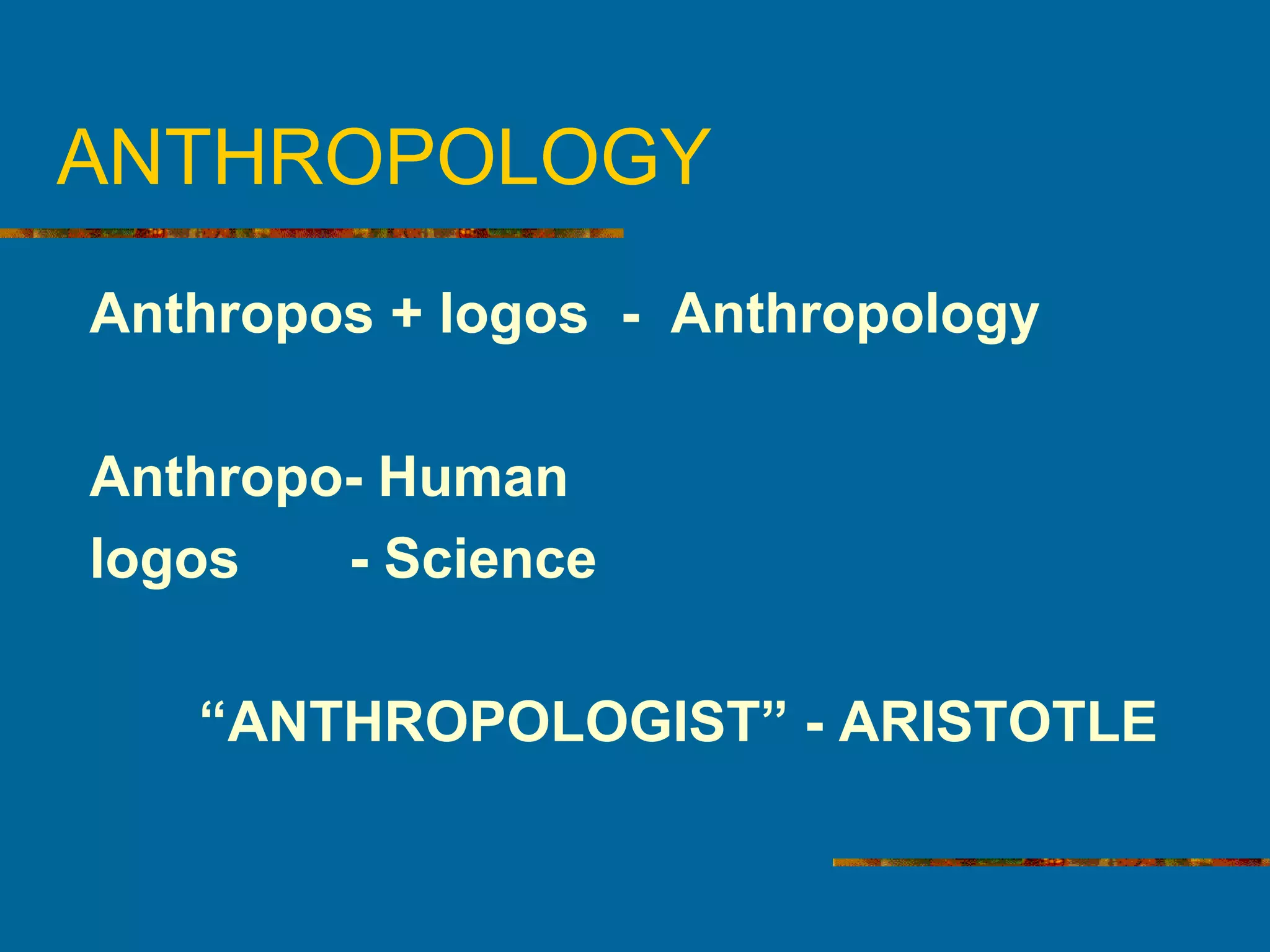 Anthropology and orthodontics | PPT