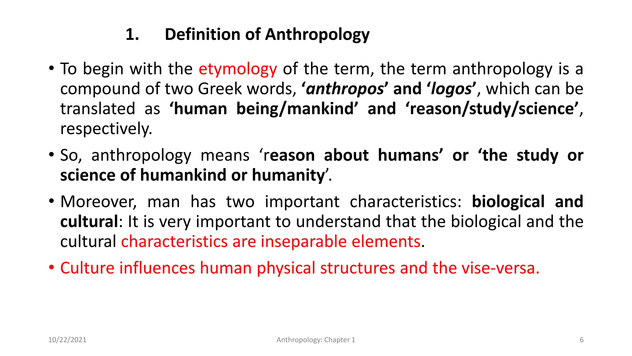 Anthropology Chapter 1 PPT.pdf for fresh man | PDF