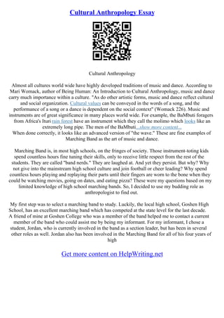 Anthropology Essays | PDF