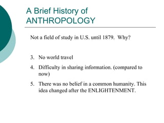 Anthropology intro and types | PPT