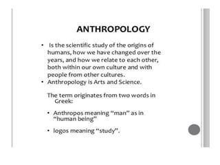 Introduction to Anthropology | PPT
