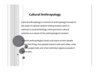 Introduction to Anthropology | PPT