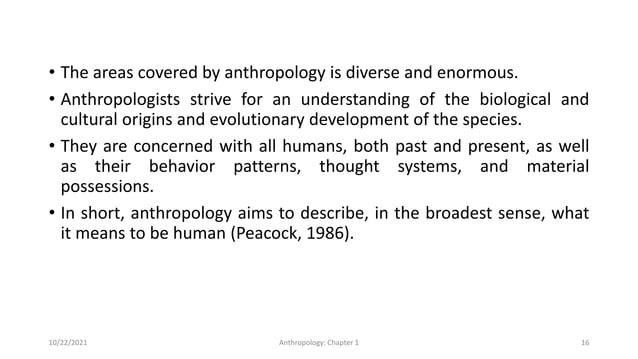 Anthropology Lecture Notes 1 Chapters 1 5 Pdf Science
