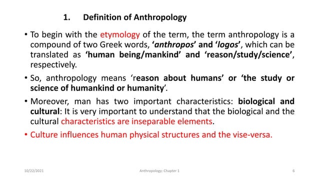 Anthropology Lecture Notes 1 (Chapters 1–5).pdf | Science