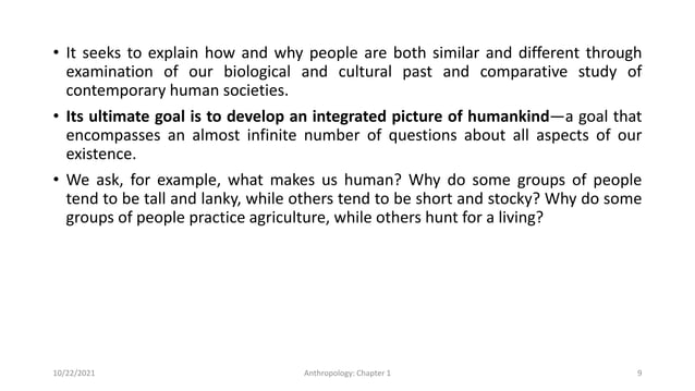 Anthropology Lecture Notes 1 (Chapters 1–5).pdf | Science