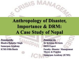 Anthropology of disaster | PDF