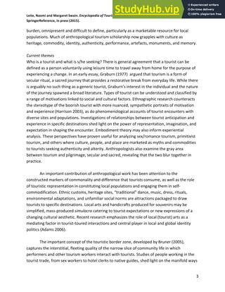 Anthropology Of Tourism (Encyclopedia Entry) | PDF