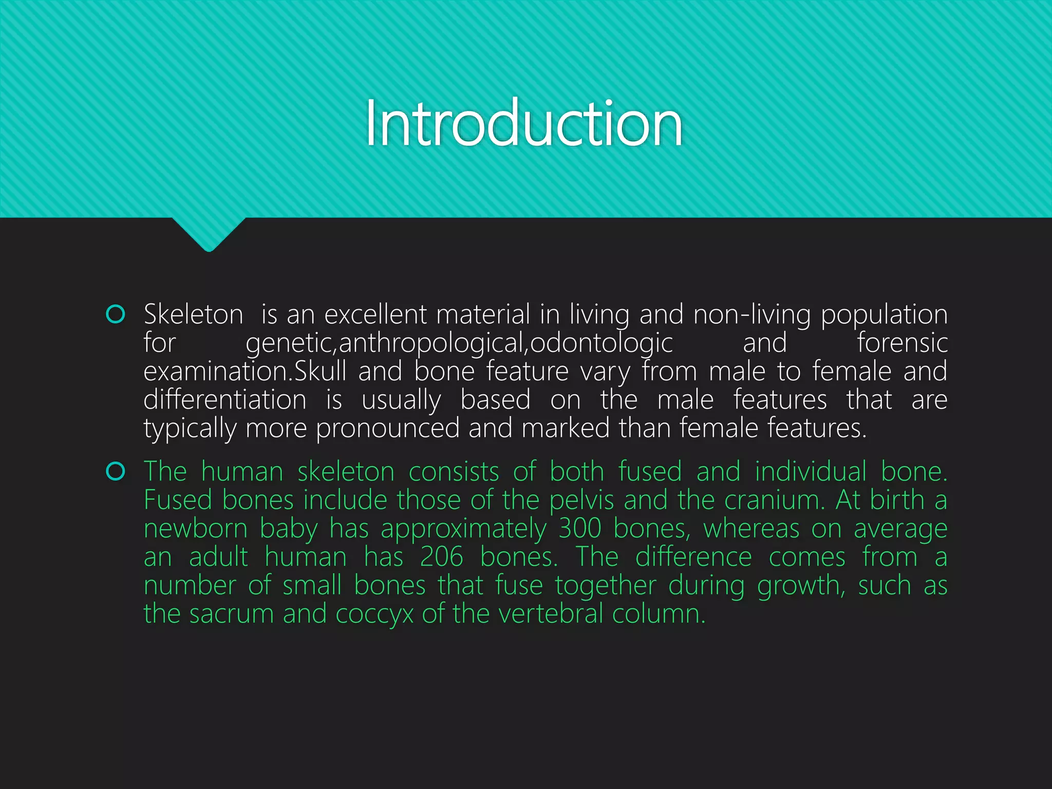 Determination of sex from skeletal remains | PPTX