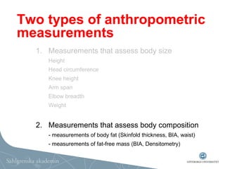 Anthropometric assessment of body composition | PPT