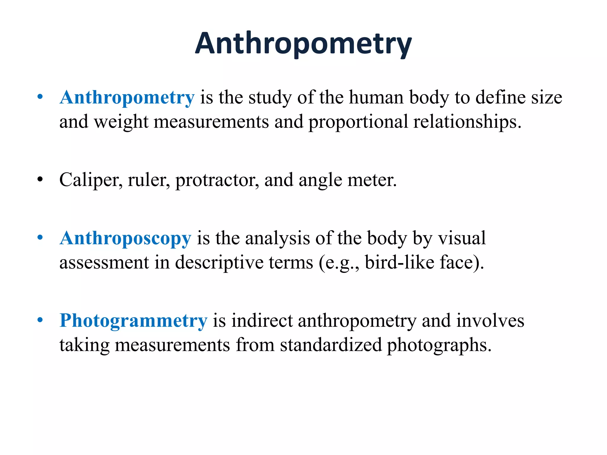 Anthropometry and cephalometric facial analysis | PPTX
