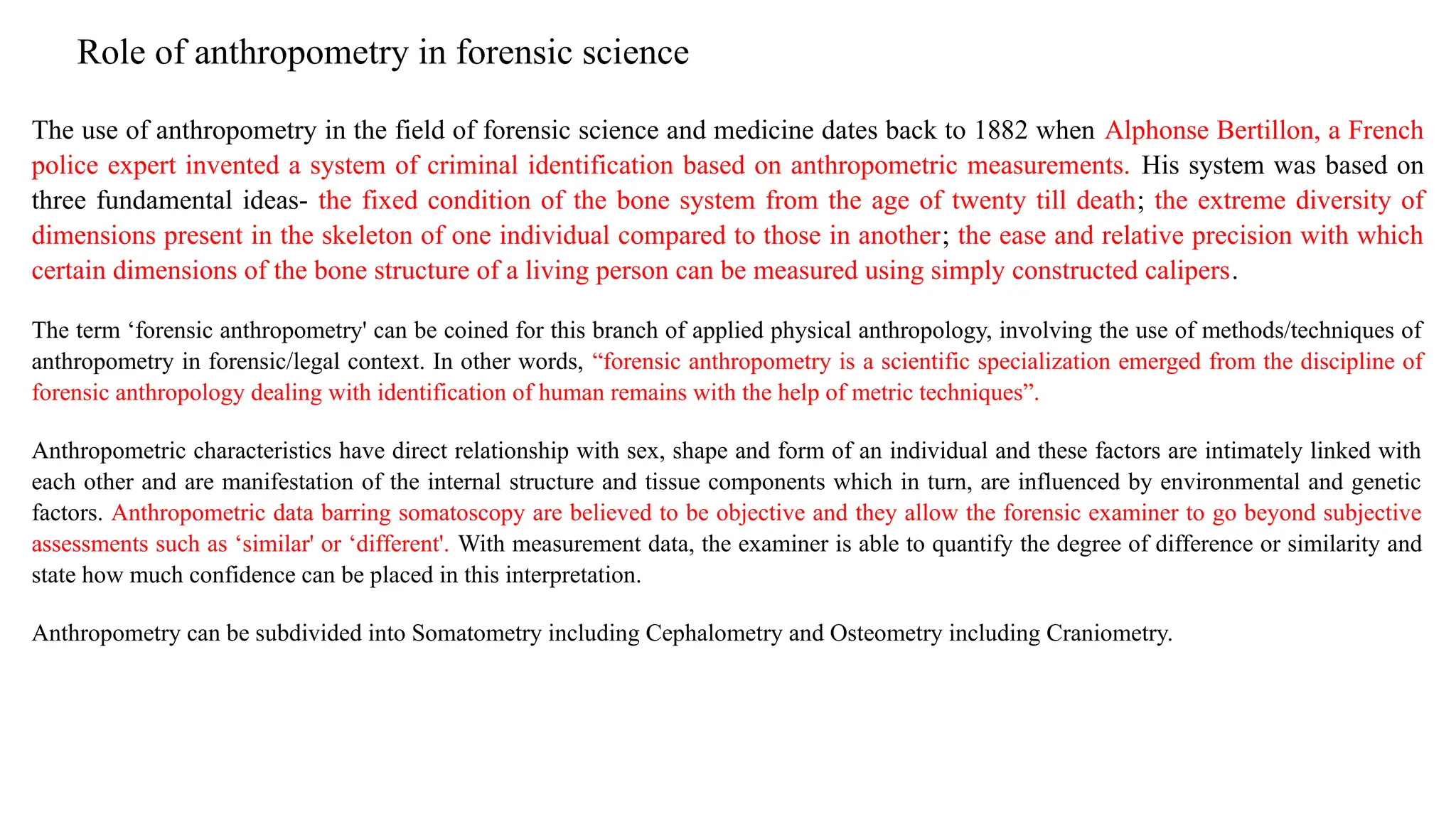 importance of Anthropometry in Forensic Science.pptx