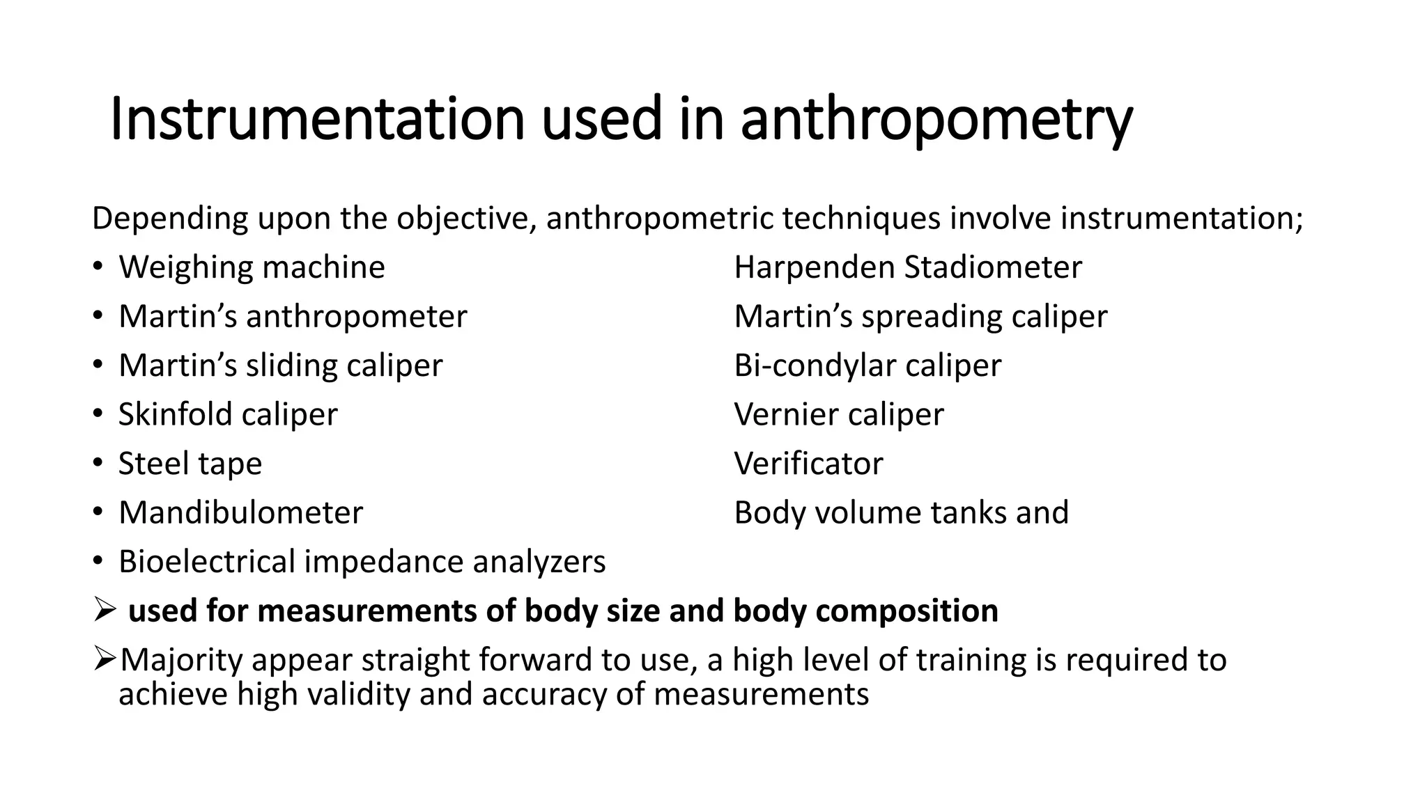 Anthropometry And Morphometry And Their Applications Dr Somashekar C Pptx