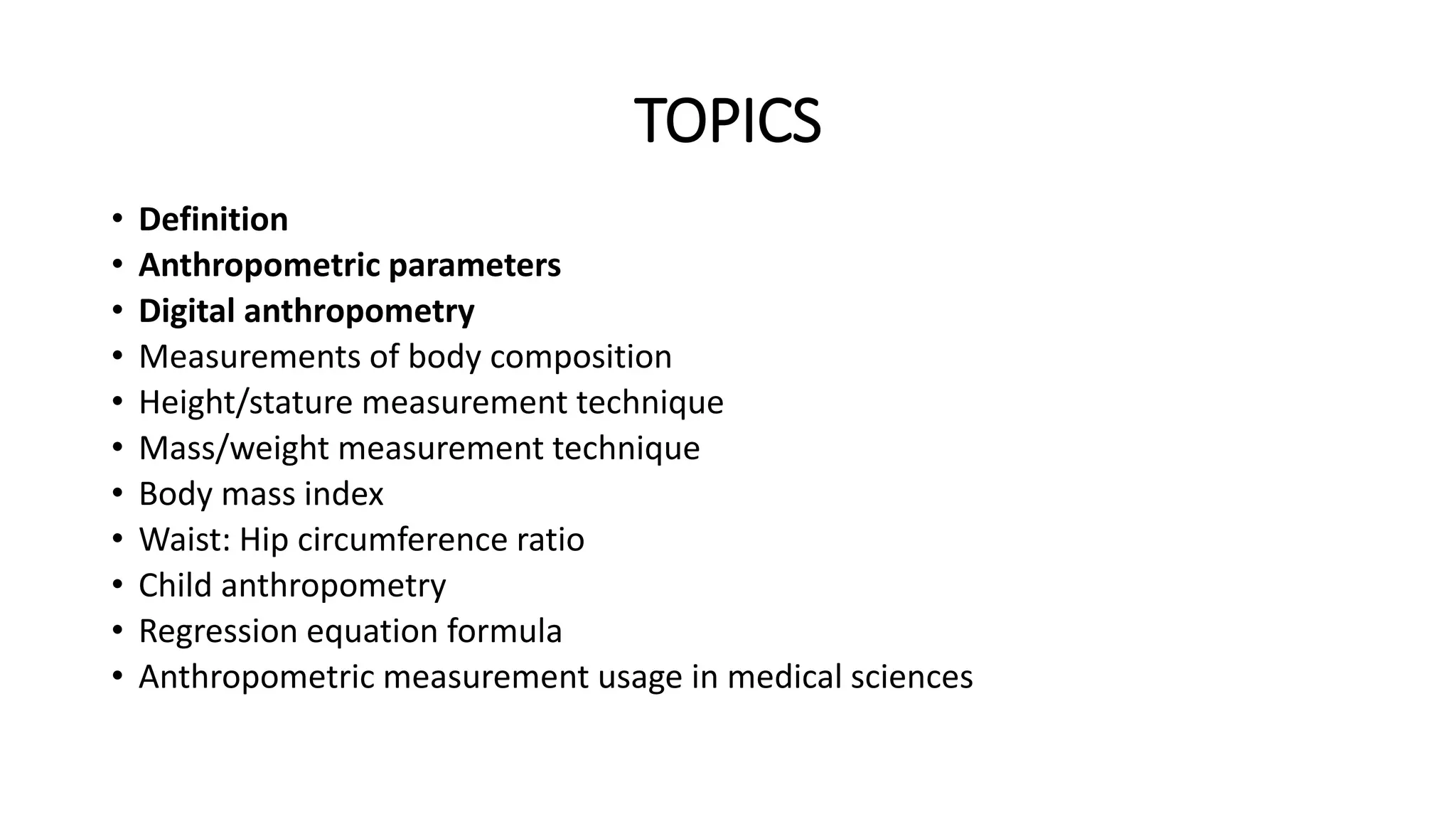 Anthropometry And Morphometry And Their Applications Dr Somashekar C Pptx