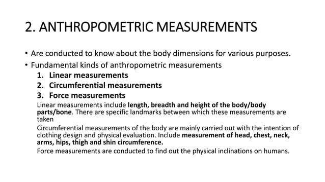 Anthropometry and Morphometry and their applications Dr Somashekar C.pptx