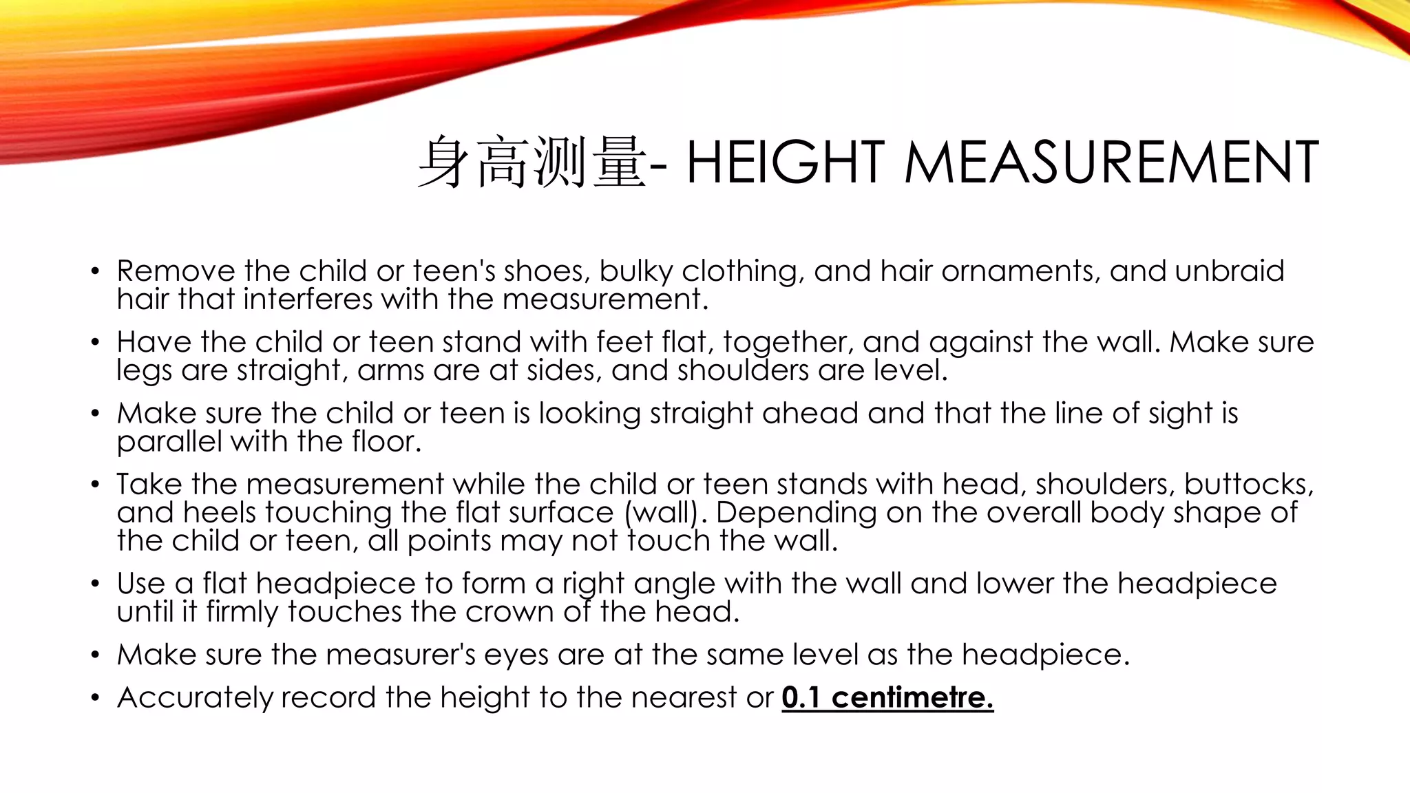 Anthropometry presentation on height and weight measurement | PPTX