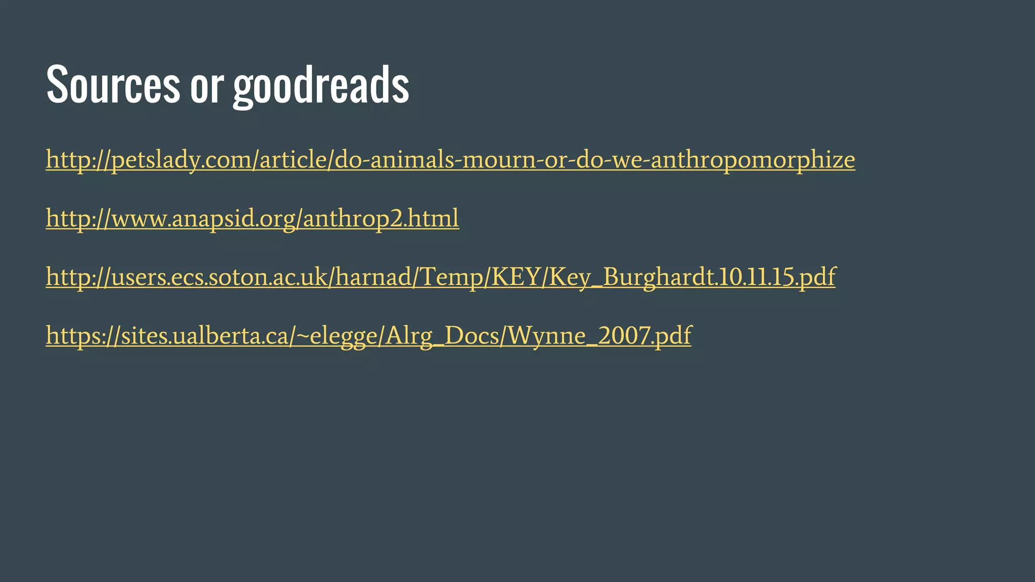 Anthropomorphizing: Seeing the World Through Human Tinted Glasses | PPT