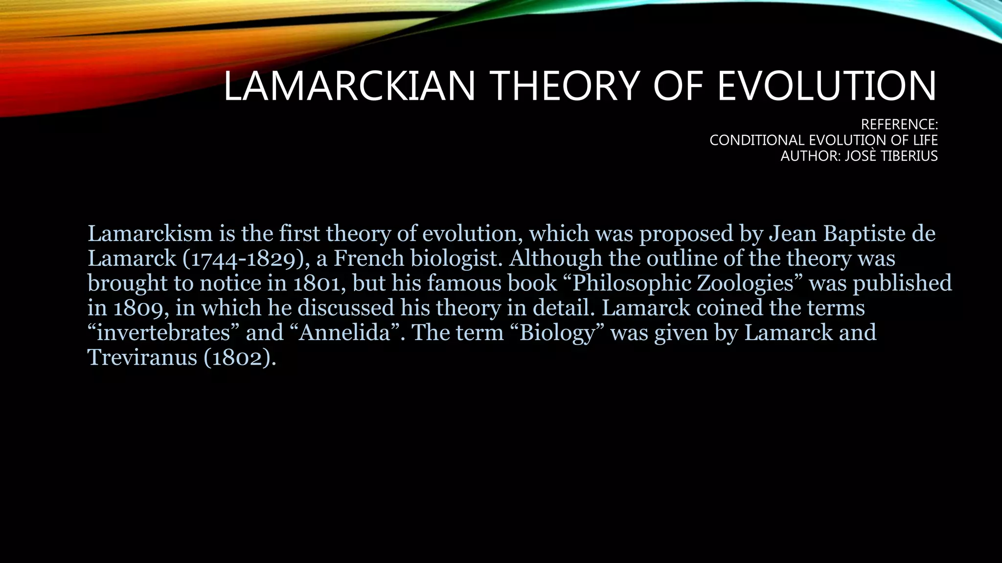 Theories of organic evolution | PPTX