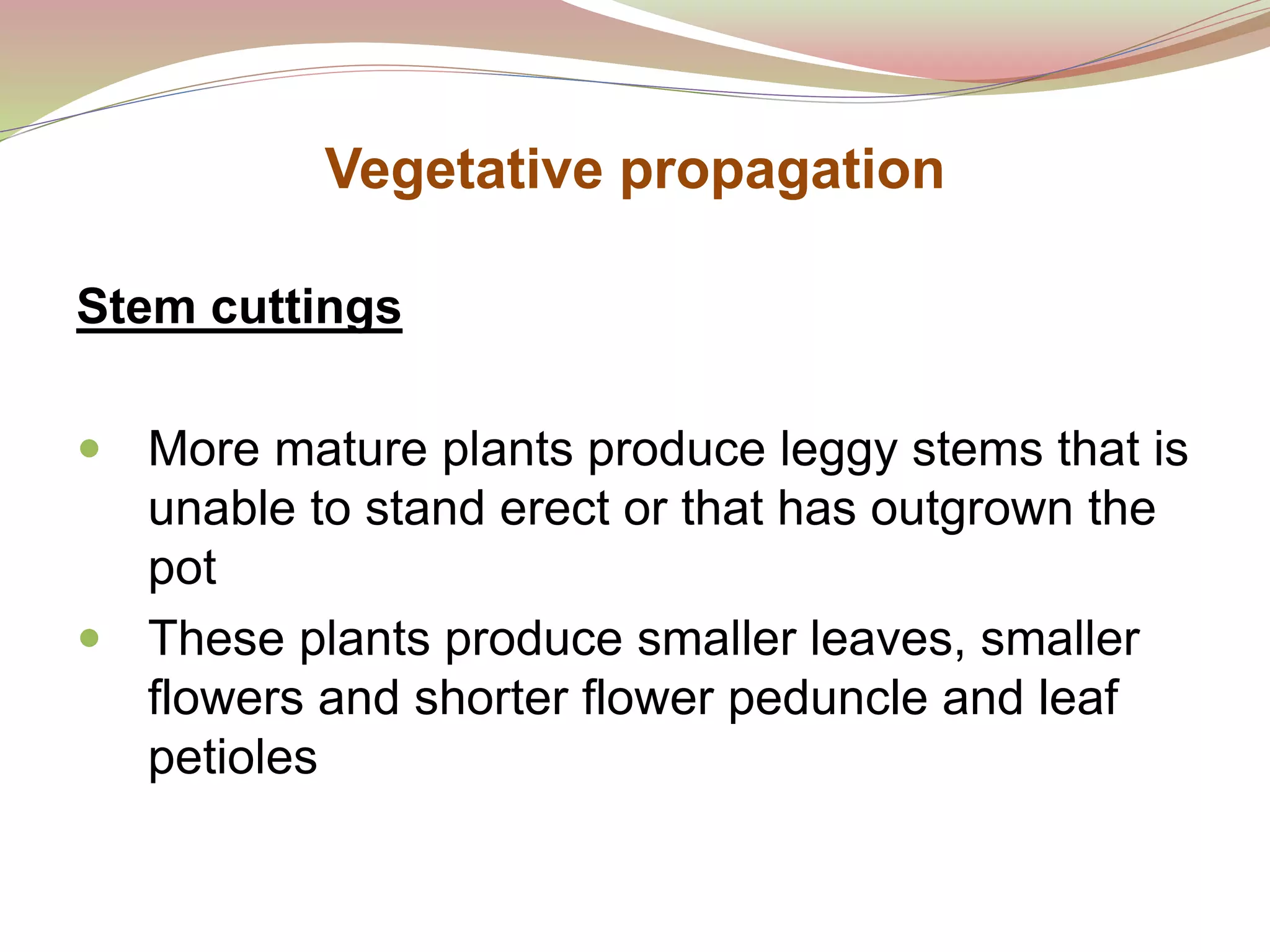 Identification of varieties, propagation methods and potting of ...