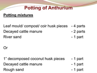 Identification of varieties, propagation methods and potting of ...