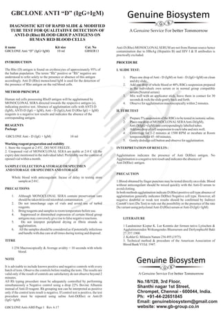 Anti ABD Blood Grouping Reagents Manufacturer | PDF | Blood Disorders ...