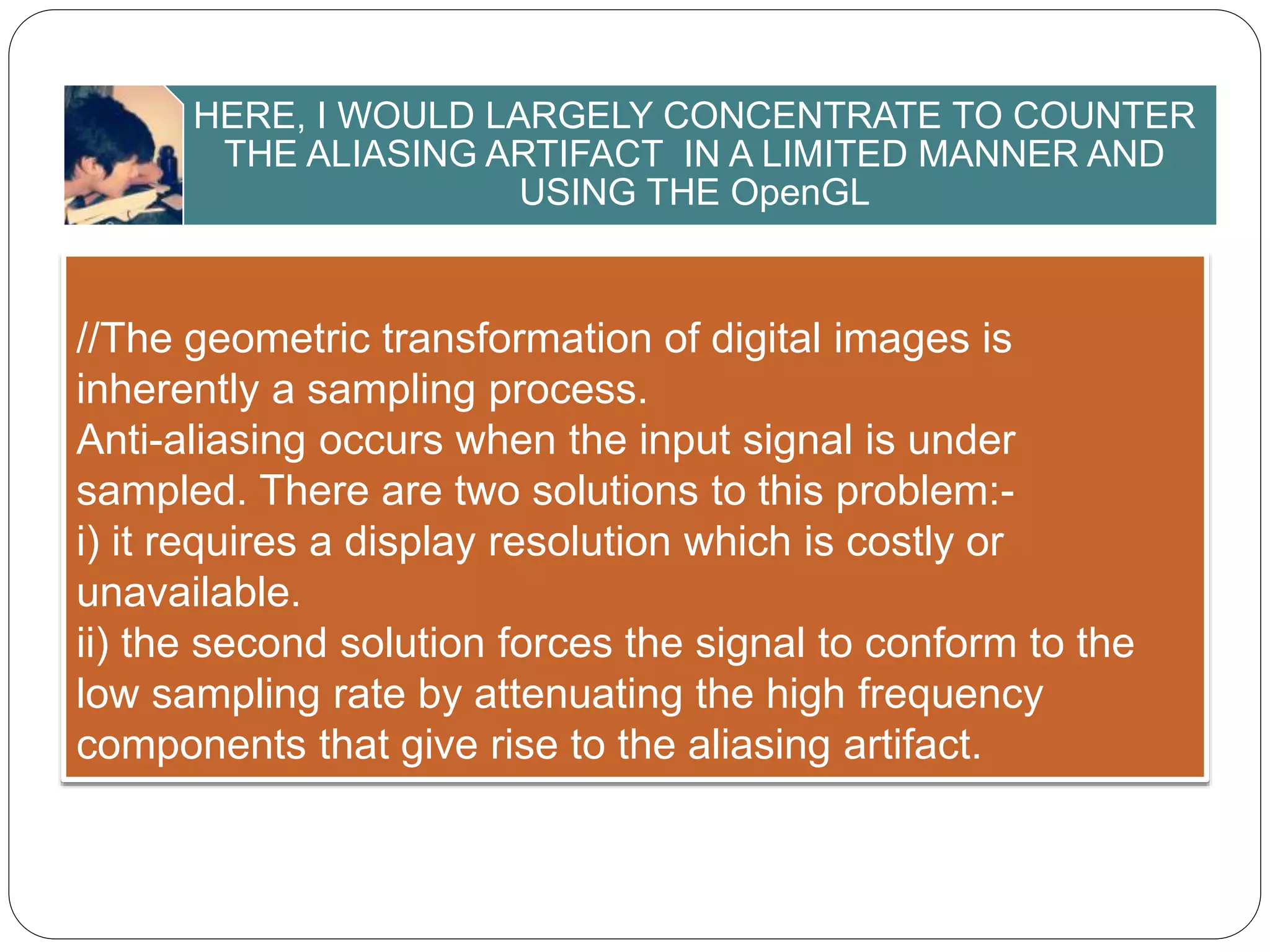 Anti aliasing | PPTX | 3-D Graphics | Computer Software and Applications