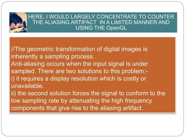 Anti aliasing | PPTX | 3-D Graphics | Computer Software and Applications