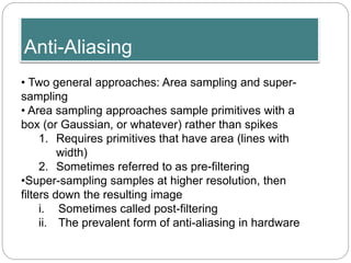 Anti aliasing | PPTX | 3-D Graphics | Computer Software and Applications