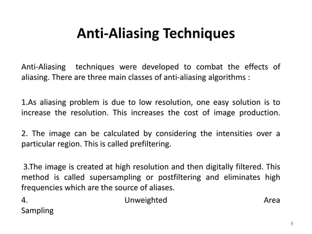 Anti aliasing Computer Graphics | PPTX