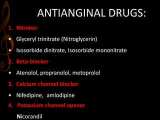 Drugs used in ischemia (anti-anginal drug.pptx