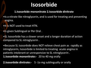 Drugs used in ischemia (anti-anginal drug.pptx | Heart and ...