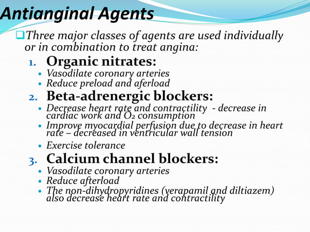 Anti anginal drugs. | PPTX | Heart and Cardiovascular Diseases ...
