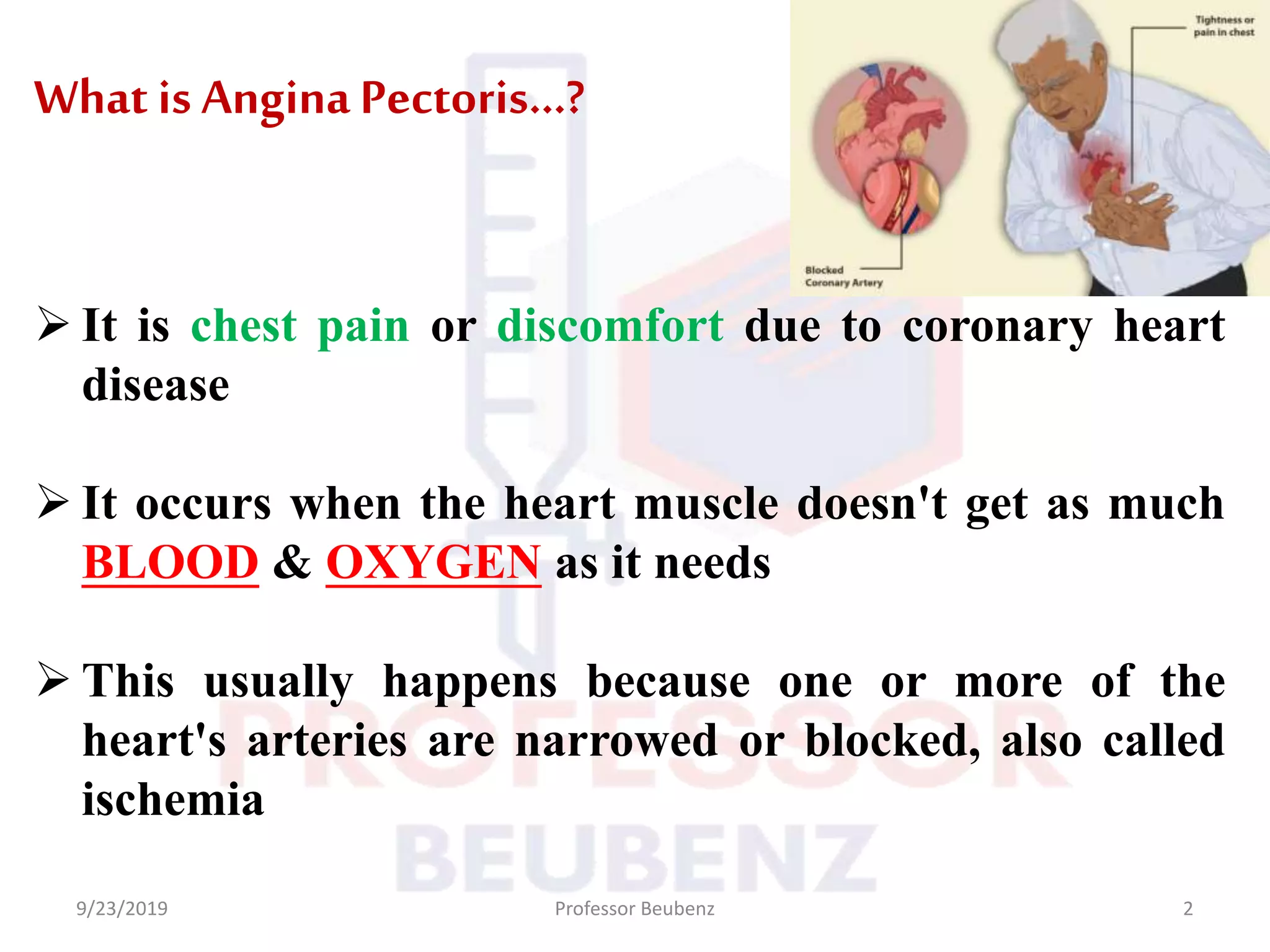 Chemistry of Anti Anginal Drugs by Professor Beubenz | PPSX