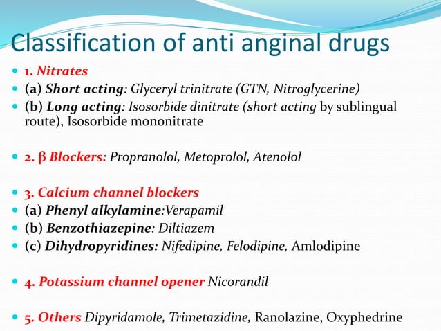 Anti-Anginal Drugs.pptx Cardiac Pharmacology | PPTX | Heart and ...